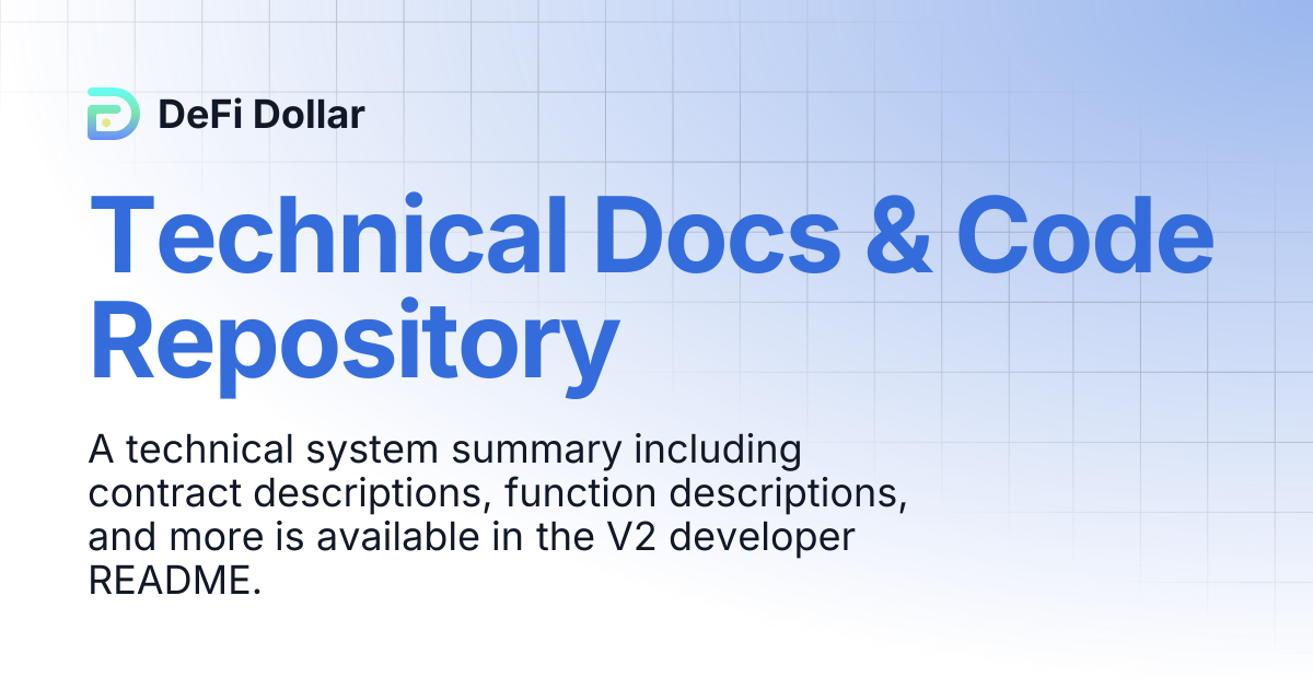 Technical Docs & Code Repository | DeFi Dollar